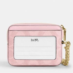 Coach | Bags | Coach Limited Zip Card Case In Signature Canvas Powder ...